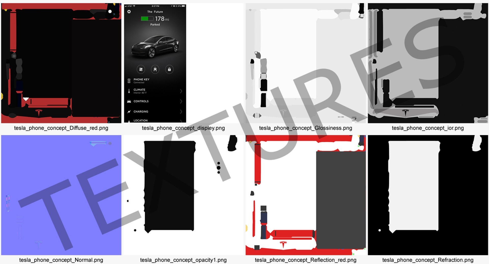 3D Tesla Phone Concept Red Model - TurboSquid 1251338