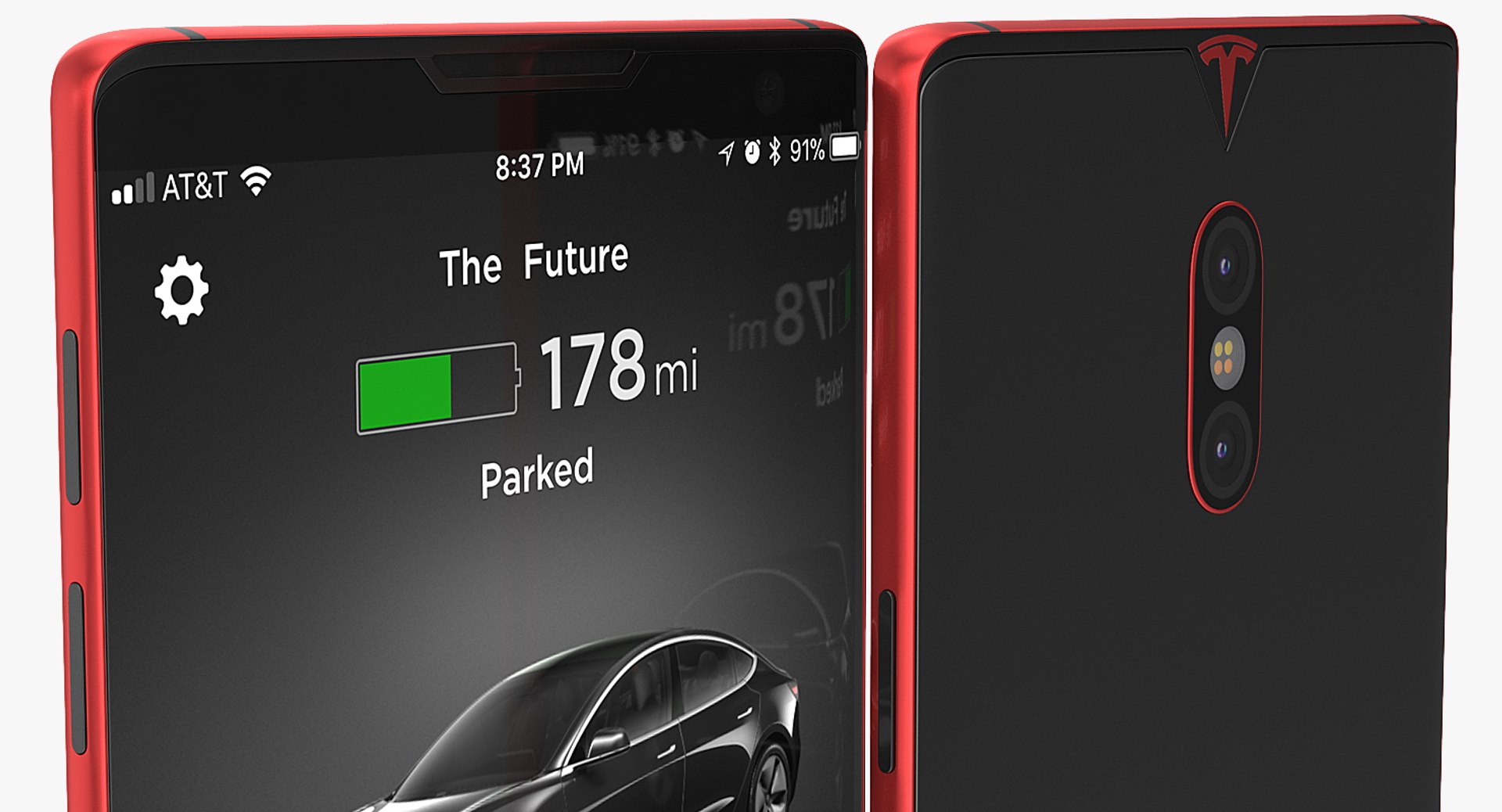 3D Tesla Phone Concept Red Model - TurboSquid 1251338