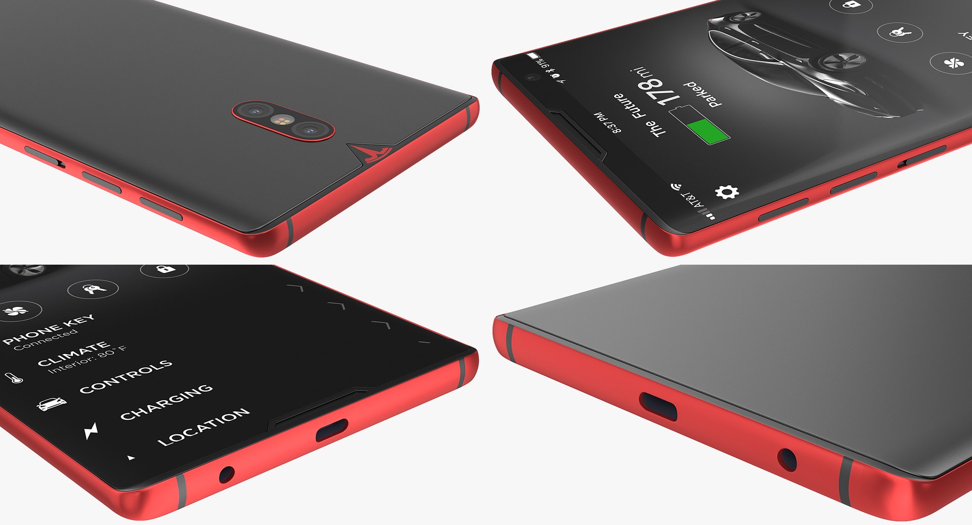 3D Tesla Phone Concept Red Model - TurboSquid 1251338