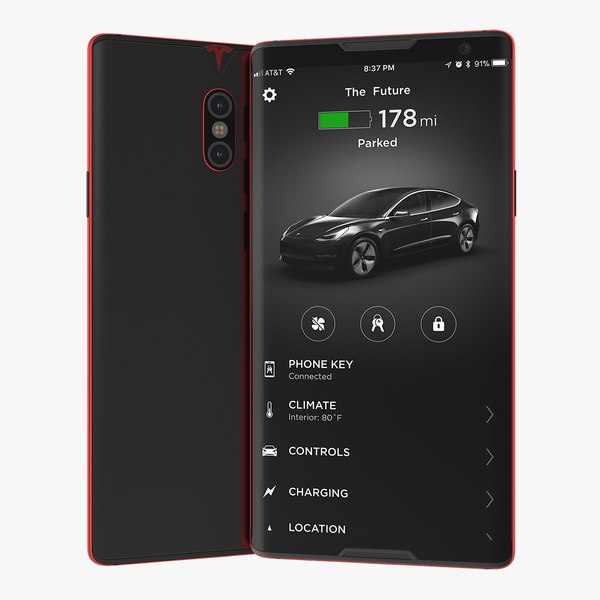 3D tesla phone concept red model - TurboSquid 1251338