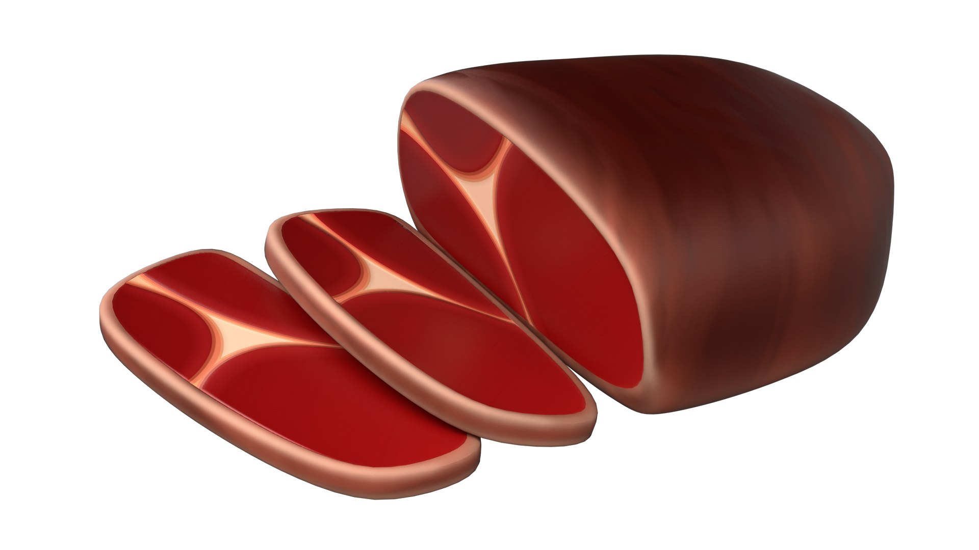 Cartoon Ham Meat 3D - TurboSquid 2078679