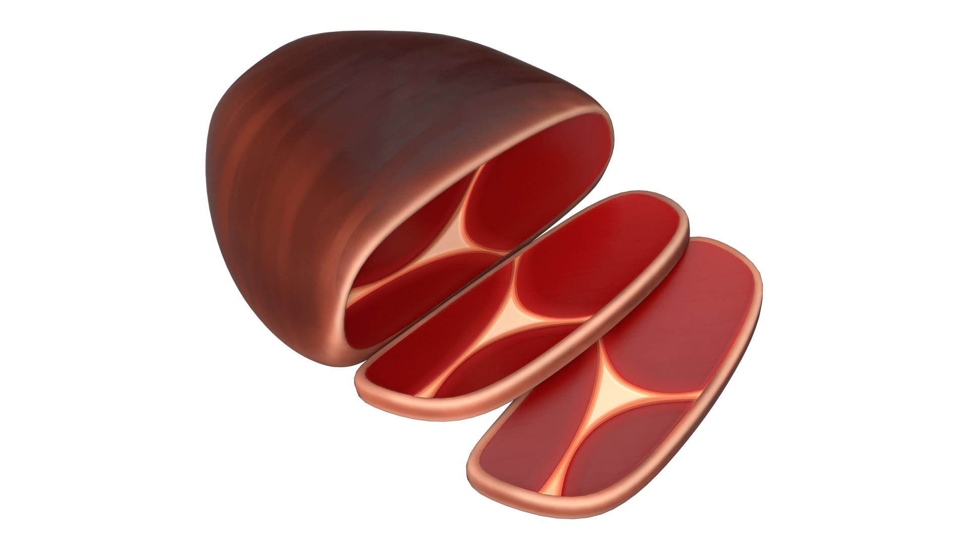 Cartoon Ham Meat 3D - TurboSquid 2078679