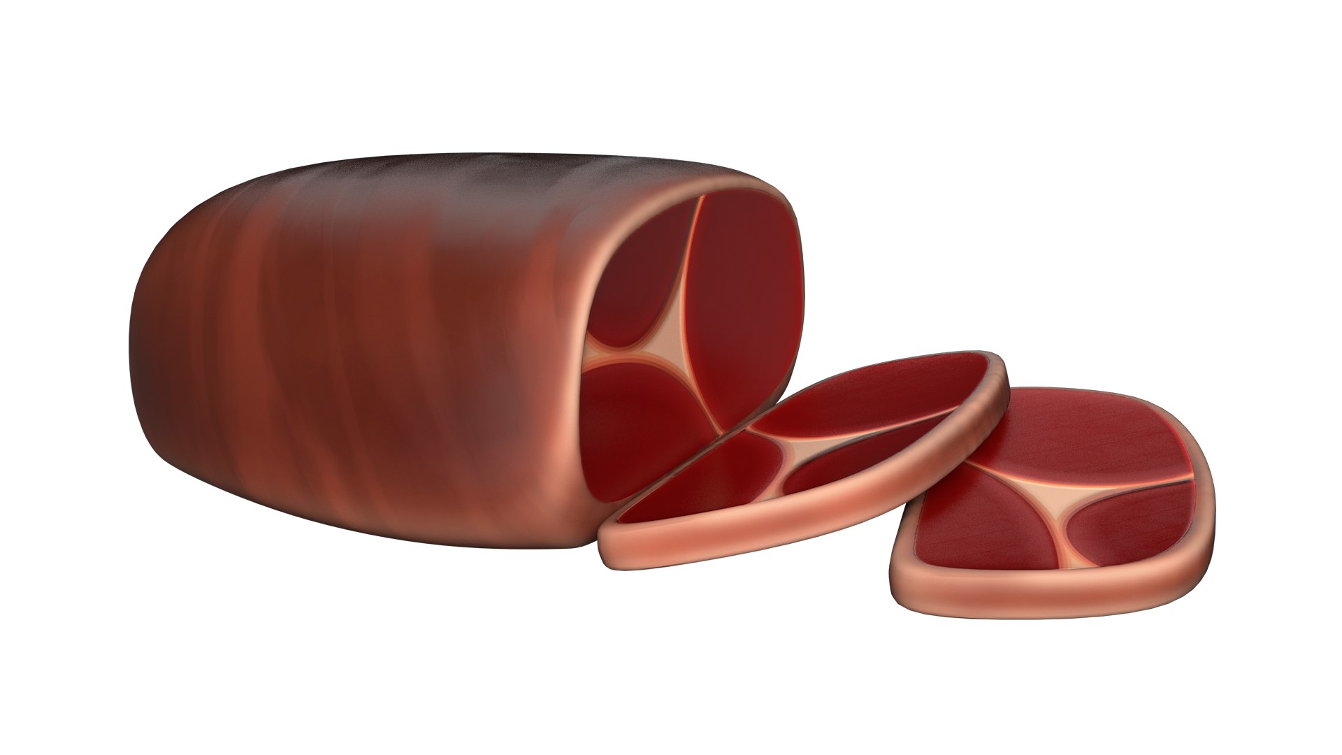 Cartoon Ham Meat 3D - TurboSquid 2078679