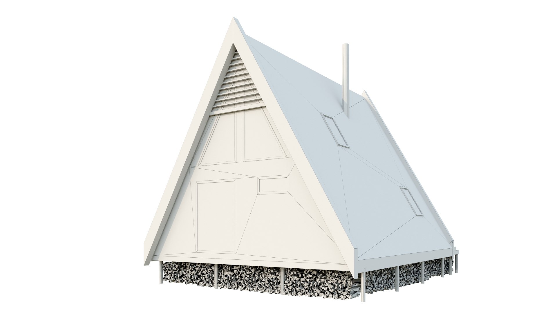 3D Model Small Modular A-Frame House - TurboSquid 1883632