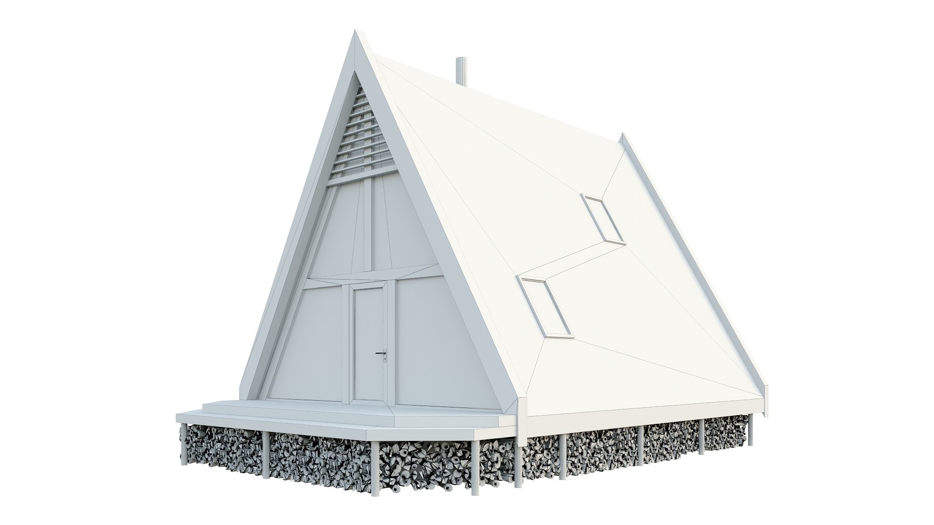 3D Model Small Modular A-Frame House - TurboSquid 1883632