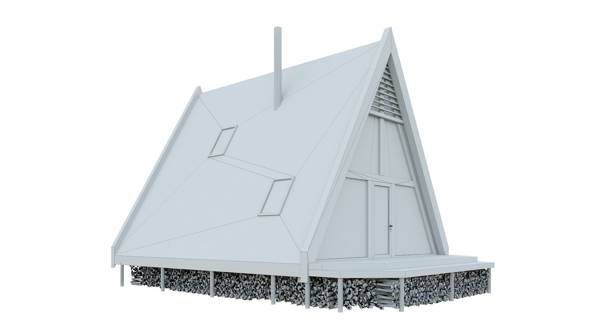 3D Model Small Modular A-Frame House - TurboSquid 1883632