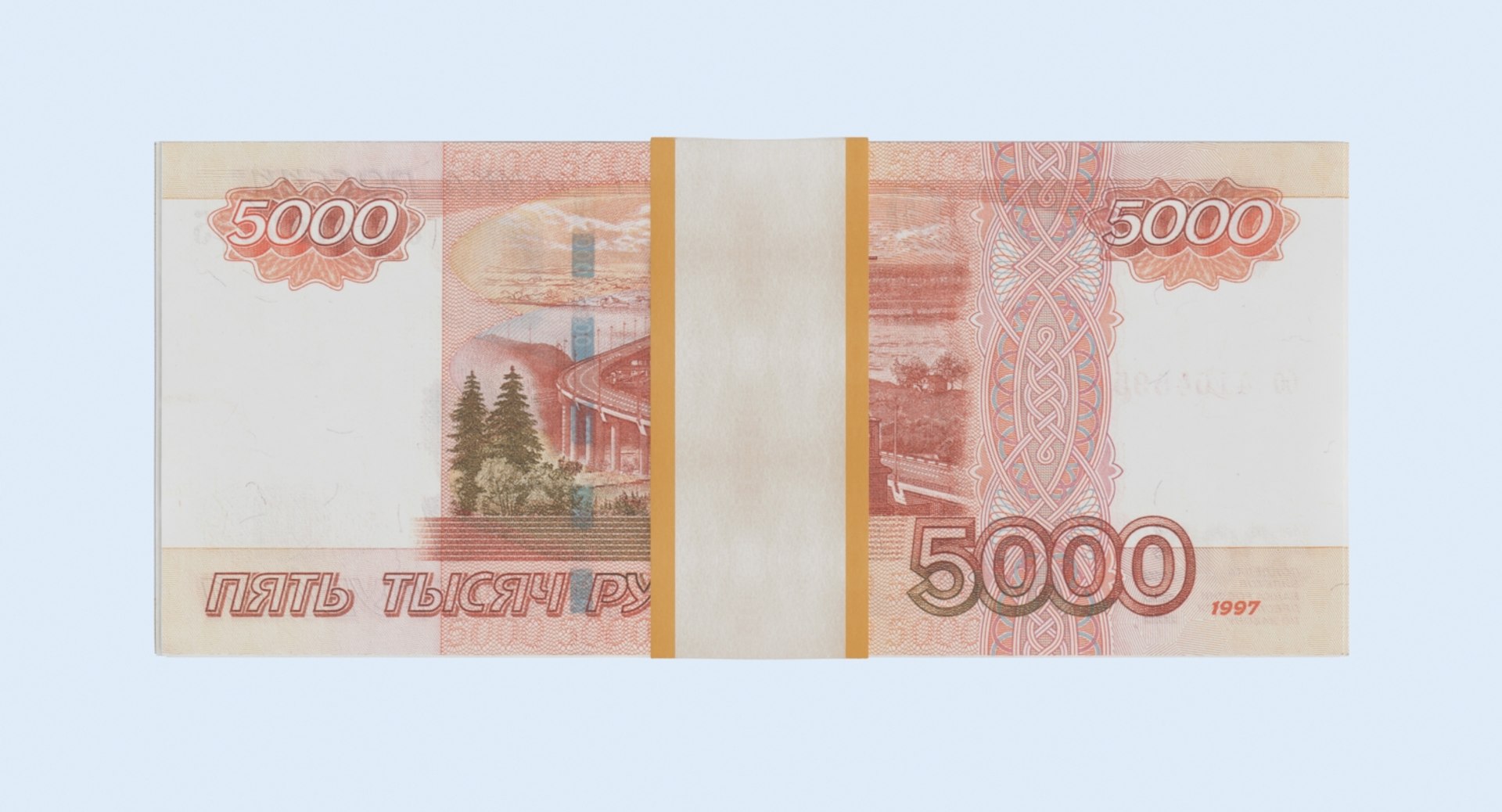 5000 Ruble Note Pack 3d Max