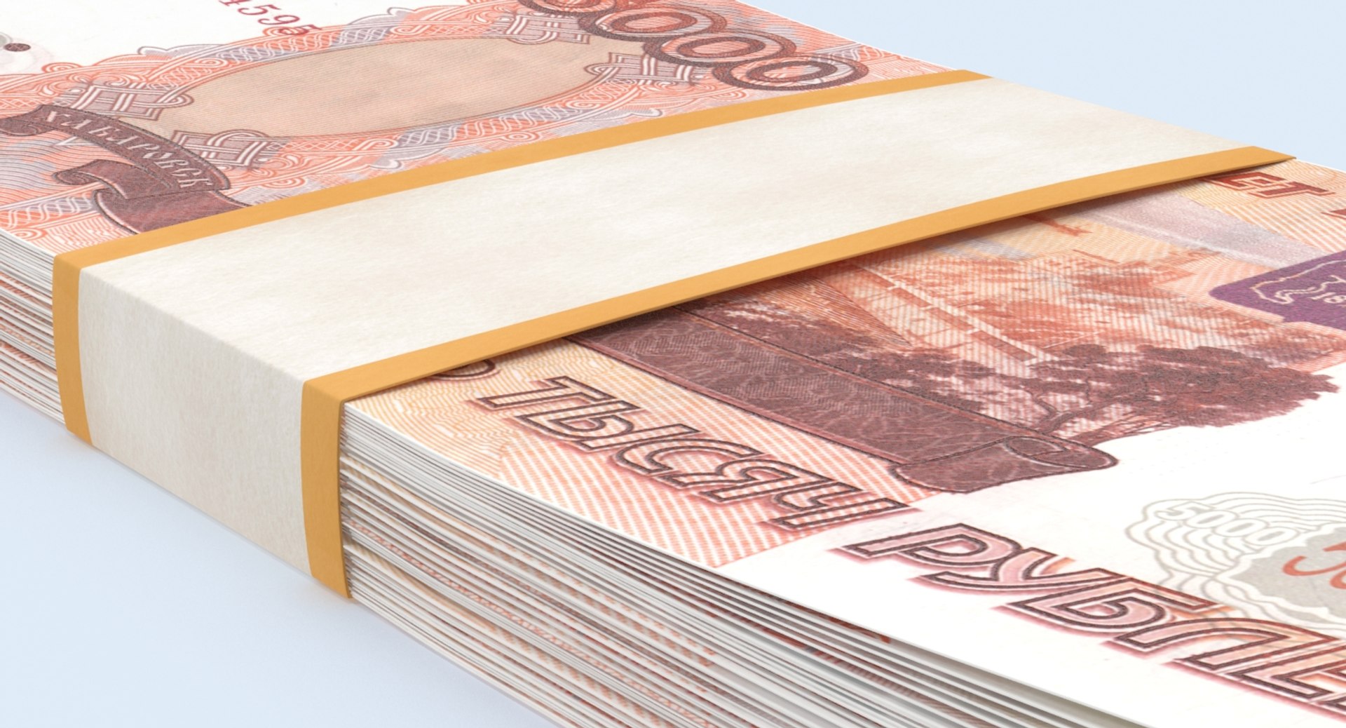 5000 Ruble Note Pack 3d Max