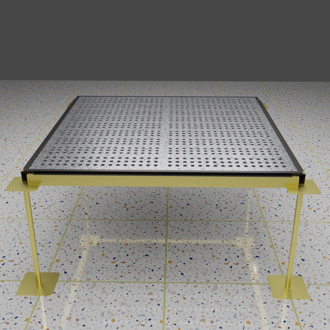 3D Perforated Raised Floor With Pedestals And Stringer 5 - TurboSquid ...