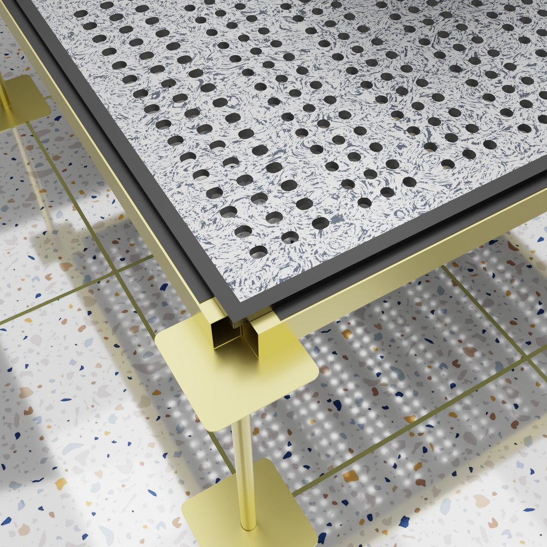 3D Perforated Raised Floor With Pedestals And Stringer 5 - TurboSquid ...