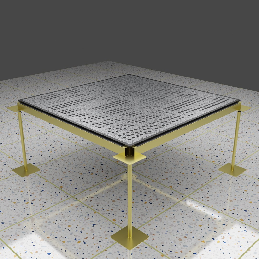 3D Perforated Raised Floor With Pedestals And Stringer 5 - TurboSquid ...