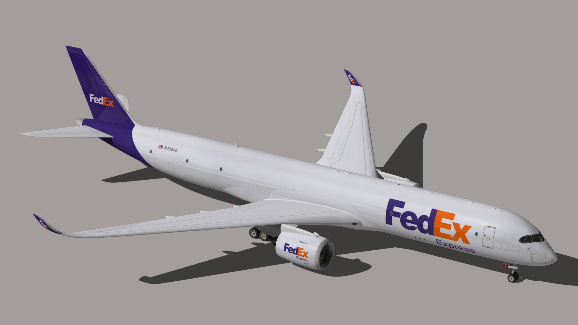 Airbus A350F FedEx 3D Model - TurboSquid 2094528