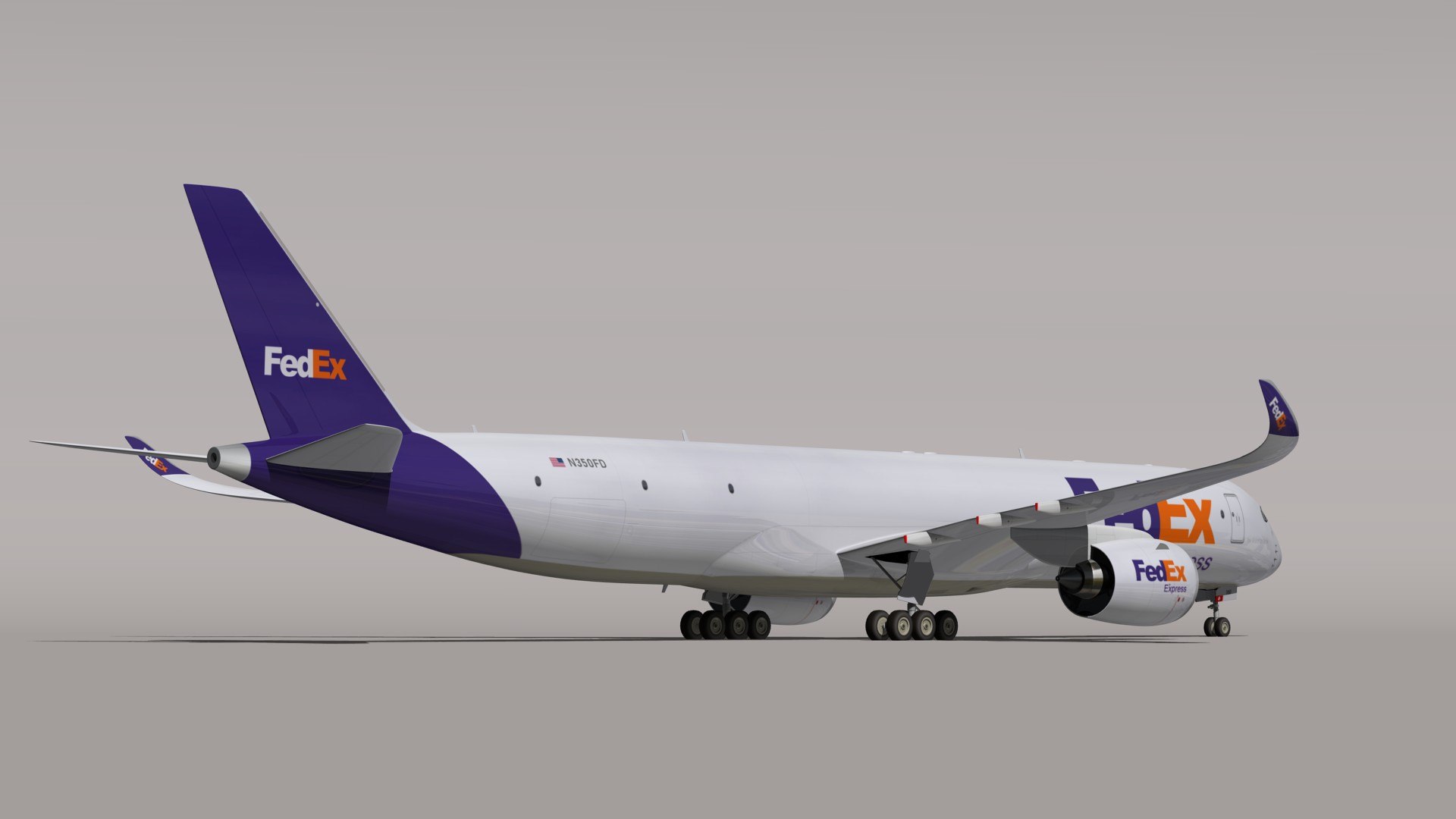 Airbus A350F FedEx 3D Model - TurboSquid 2094528