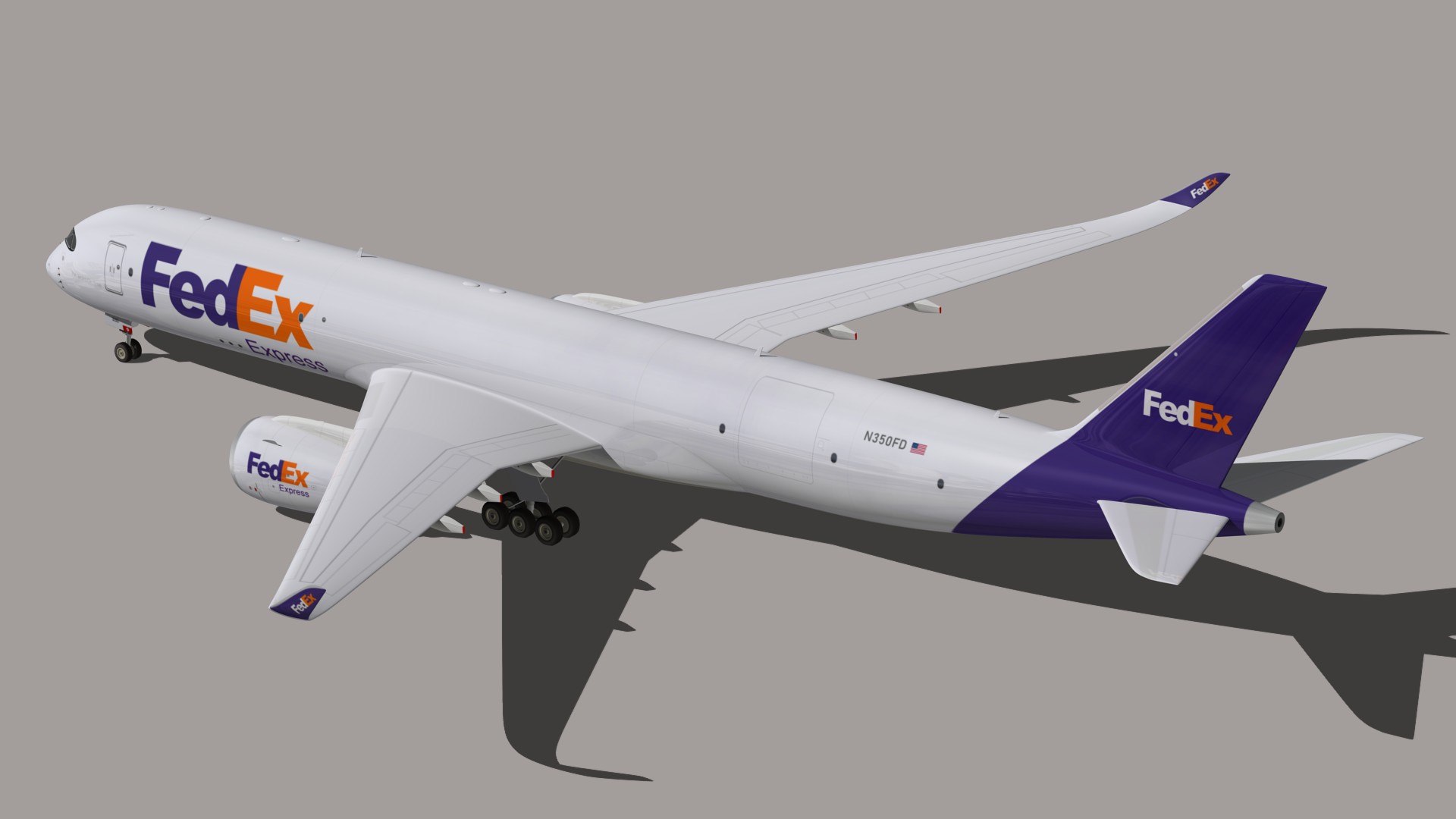 Airbus A350F FedEx 3D Model - TurboSquid 2094528