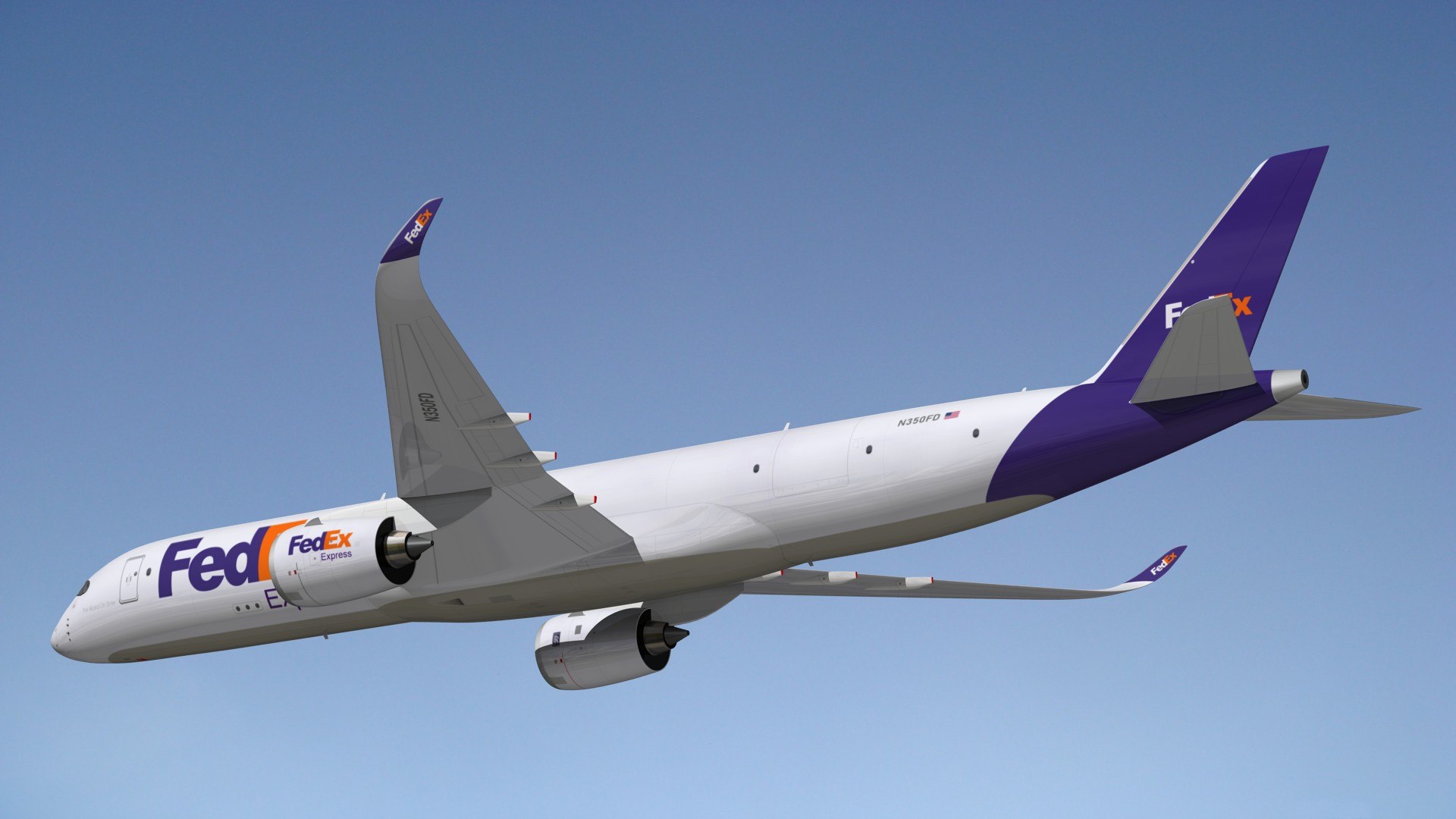 Airbus A350F FedEx 3D Model - TurboSquid 2094528