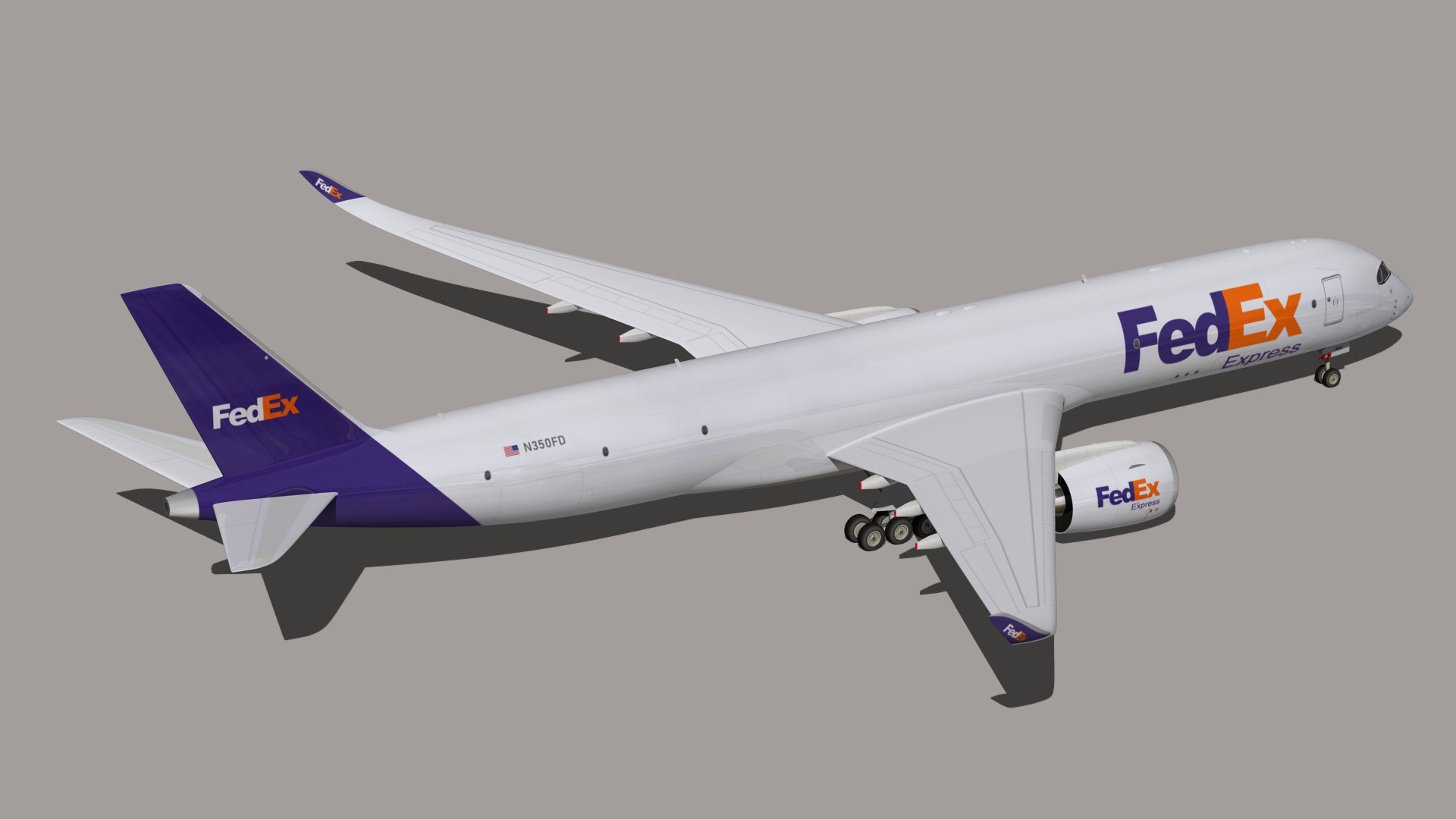 Airbus A350F FedEx 3D Model - TurboSquid 2094528