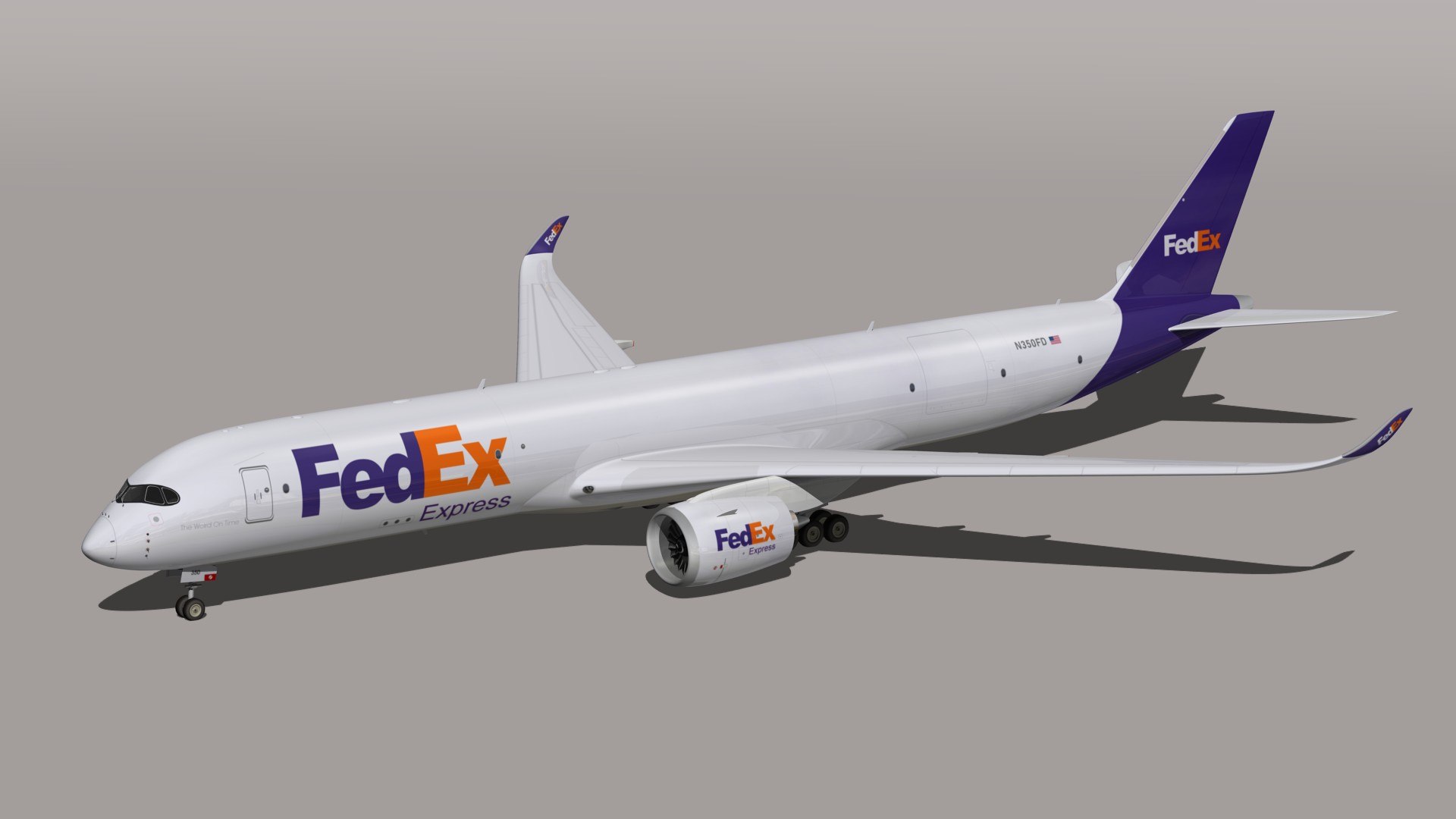 Airbus A350F FedEx 3D Model - TurboSquid 2094528