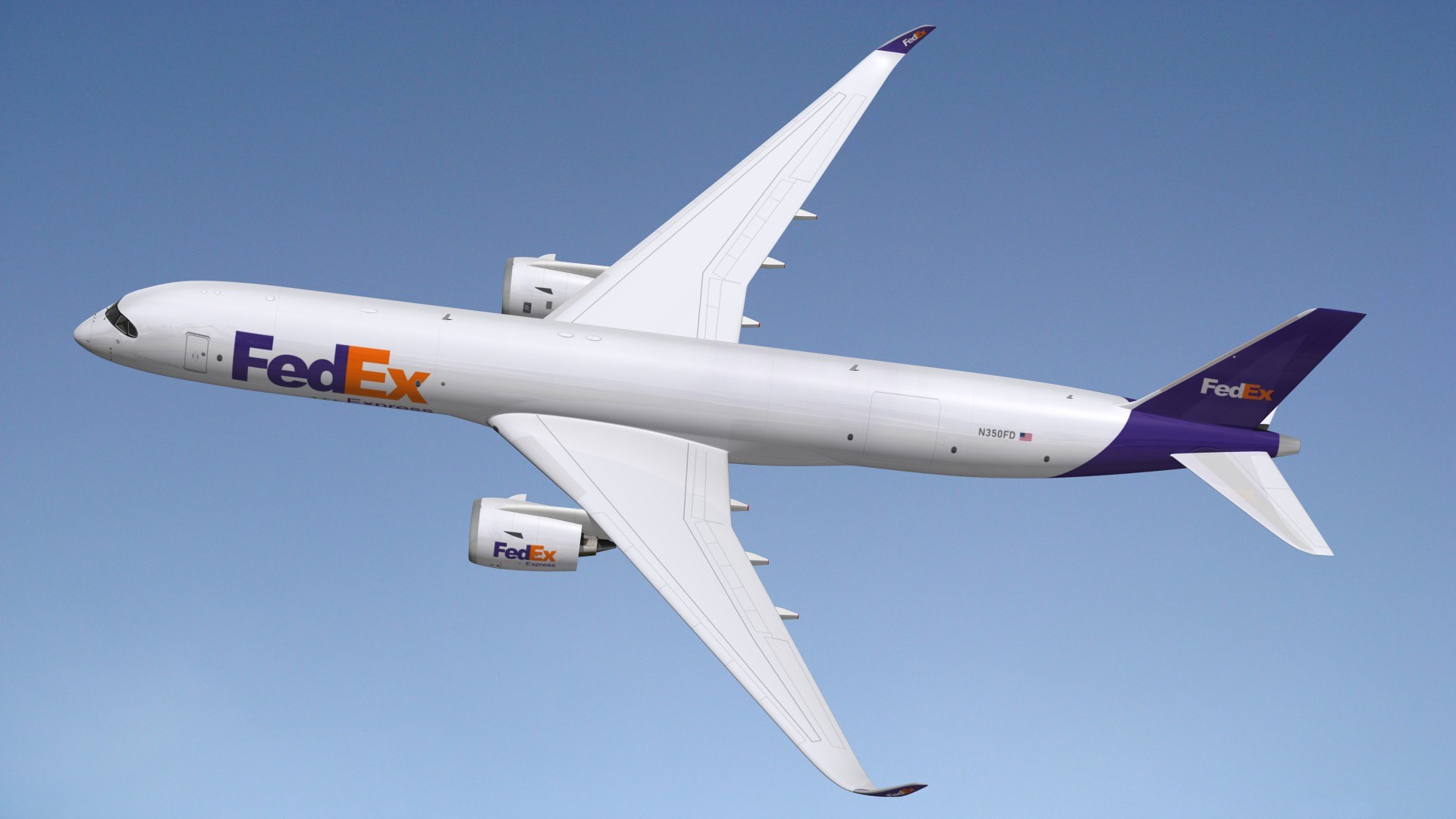 Airbus A350F FedEx 3D Model - TurboSquid 2094528