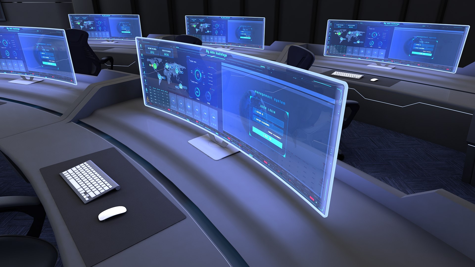 Monitoring Center Command Center 3D model - TurboSquid 2149307