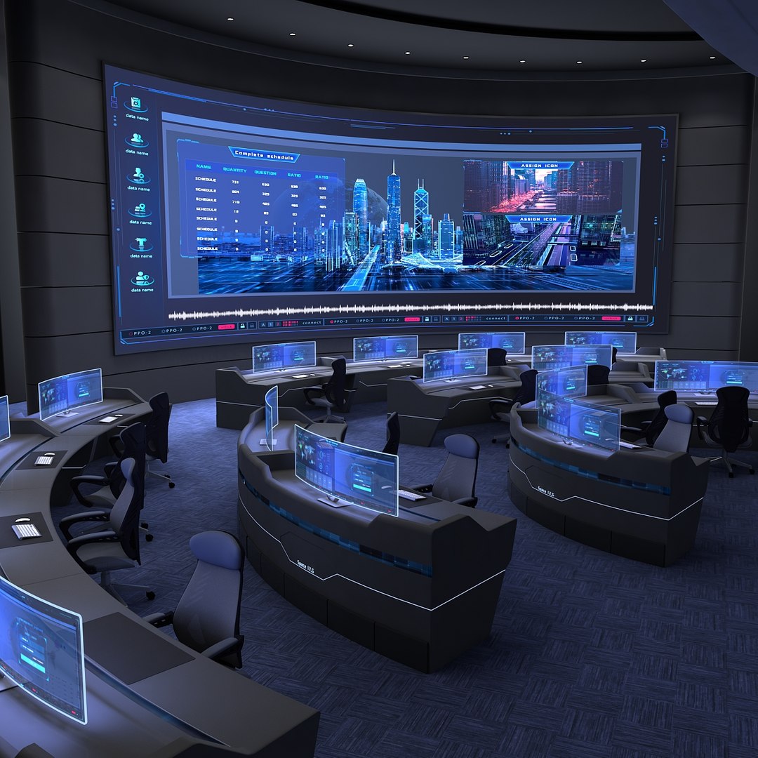 Monitoring Center Command Center 3D model - TurboSquid 2149307