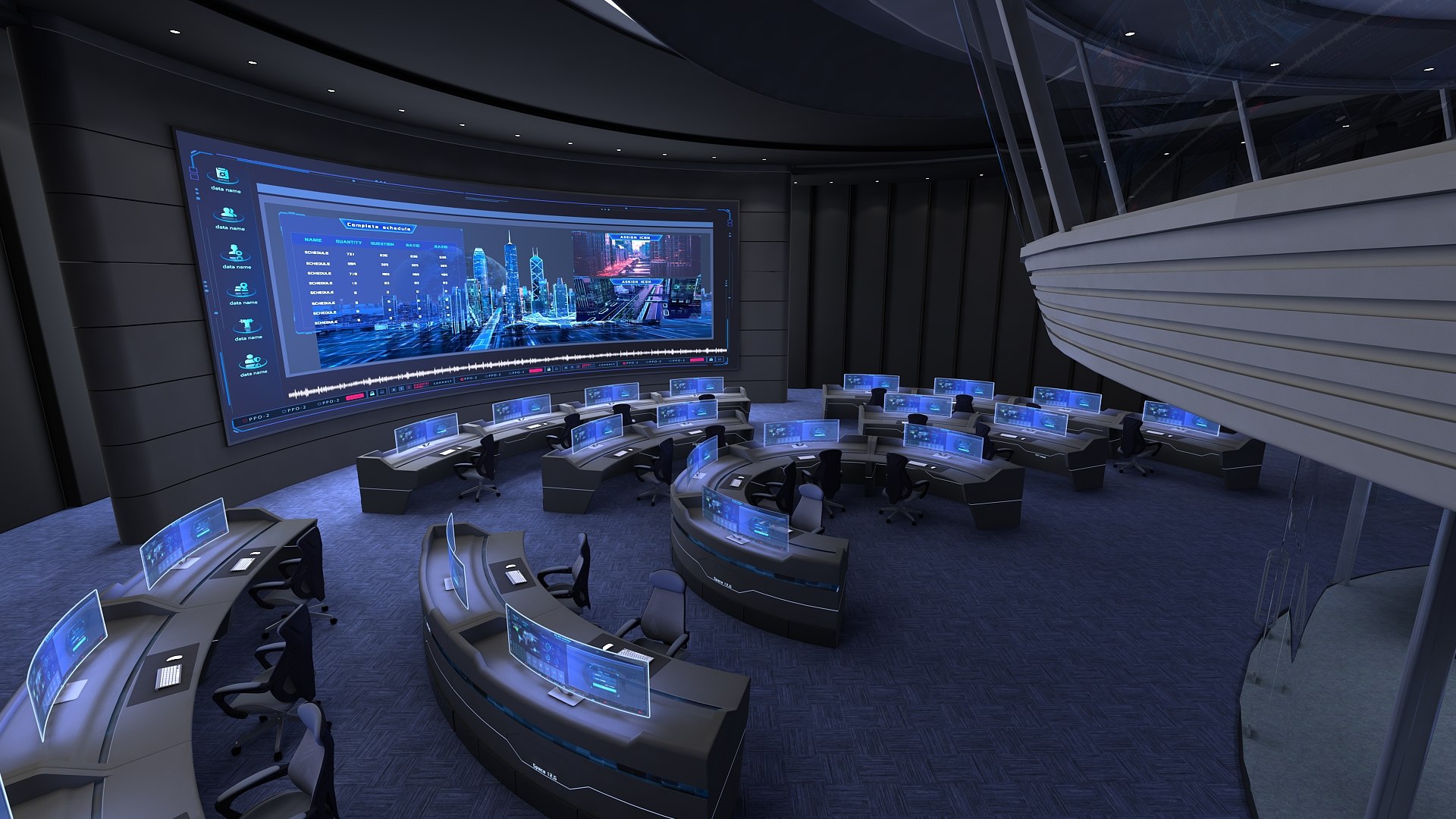 Monitoring Center Command Center 3D model - TurboSquid 2149307
