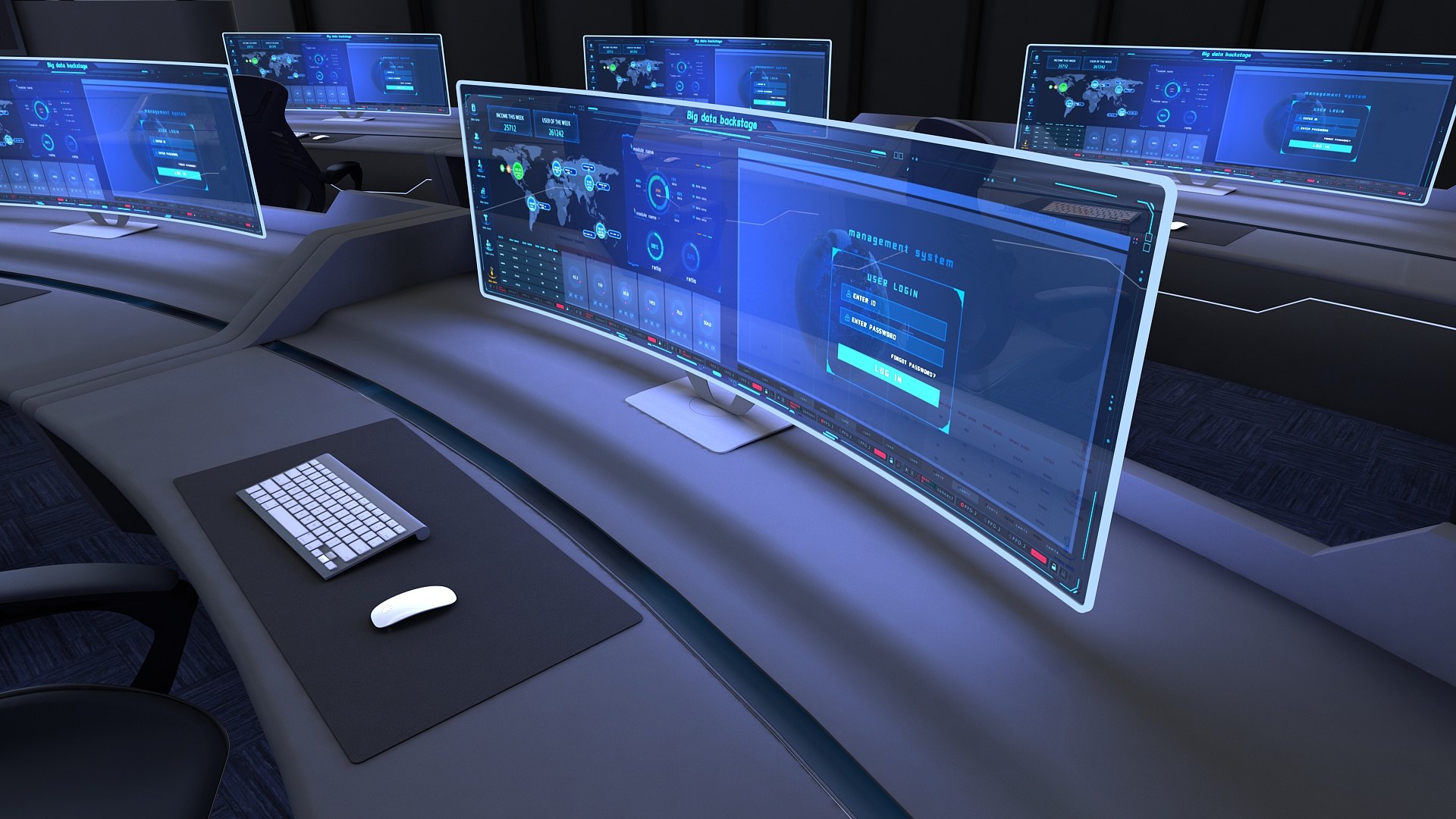 Monitoring Center Command Center 3D Model - TurboSquid 2149307
