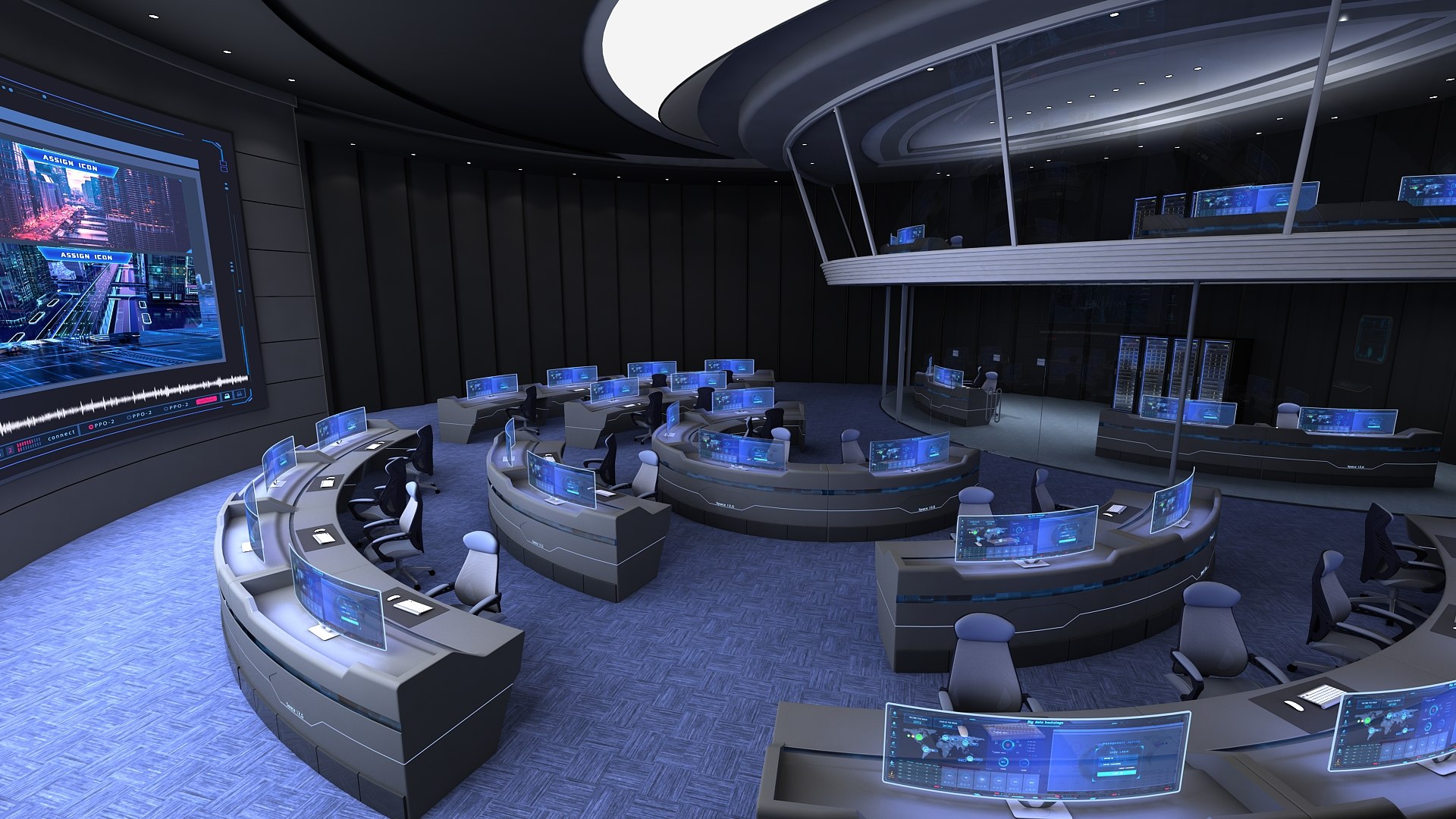 Monitoring Center Command Center 3D model - TurboSquid 2149307