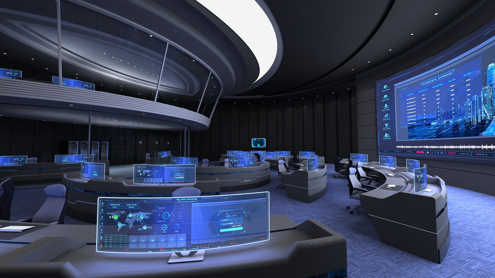 Monitoring Center Command Center 3D model - TurboSquid 2149307