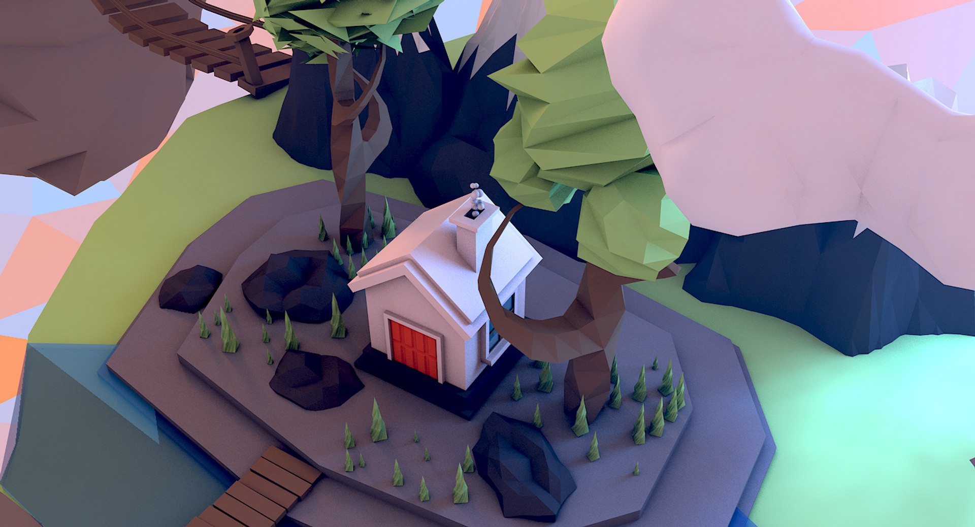 c4d floating islands