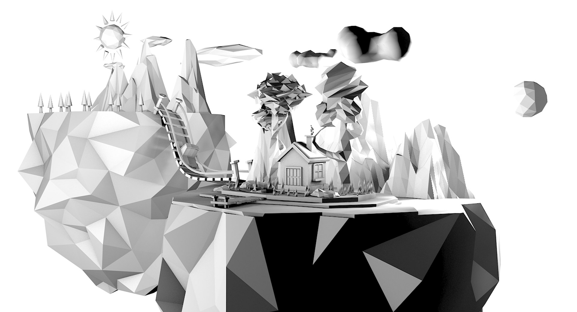 c4d floating islands