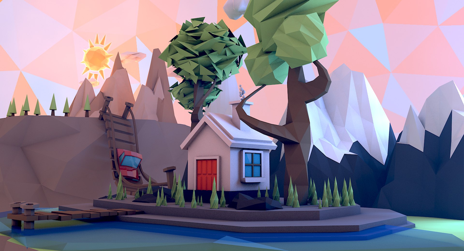 c4d floating islands