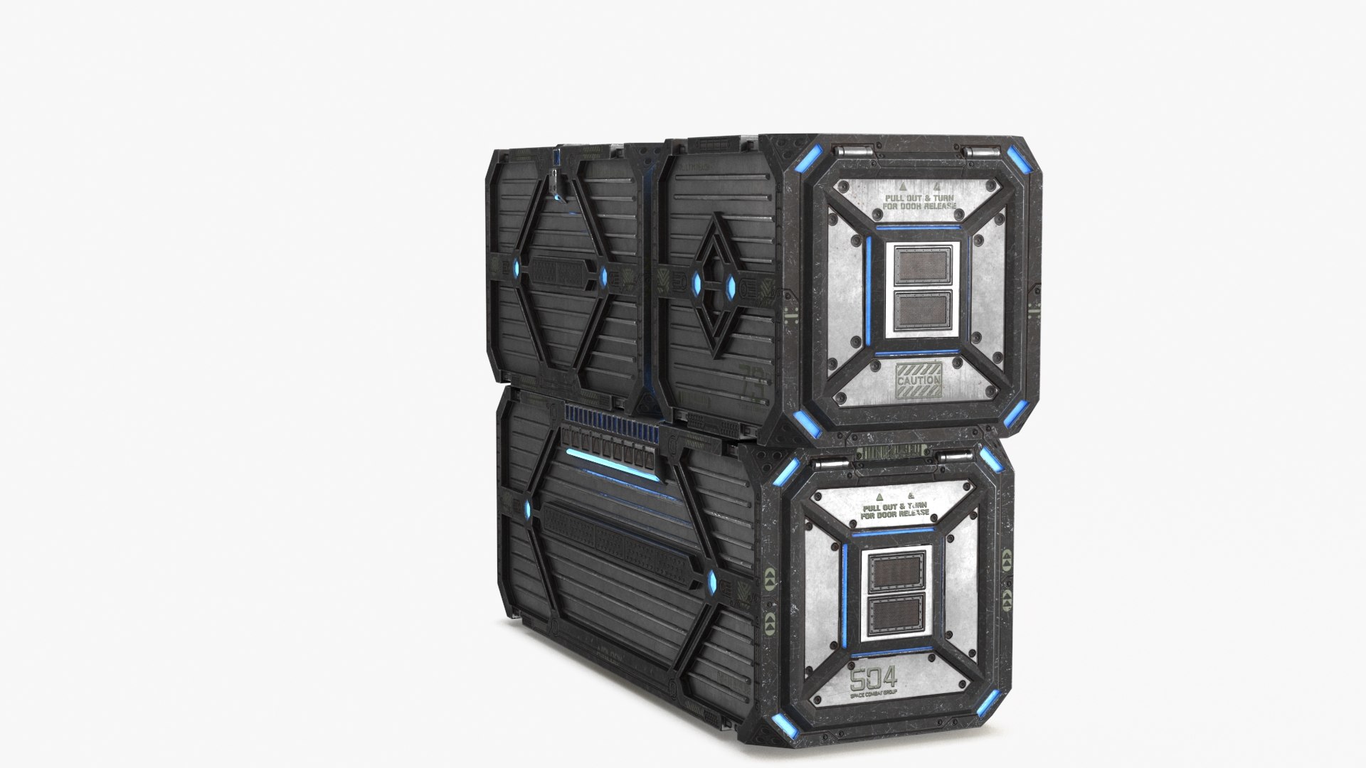 3D Sci-fi Container Set Of 3 V2 Model - TurboSquid 2112672