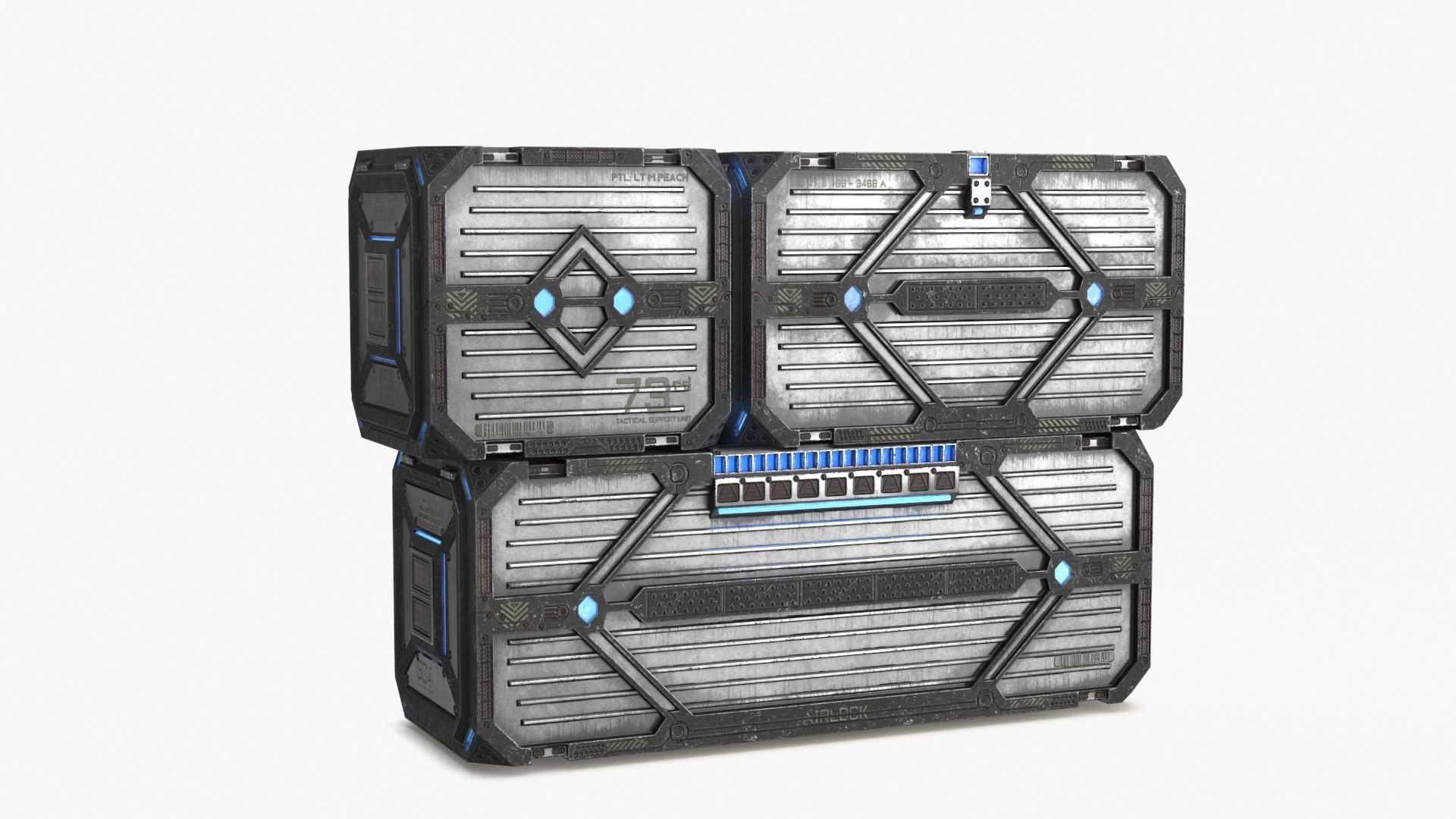 3D Sci-fi Container Set Of 3 V2 Model - TurboSquid 2112672