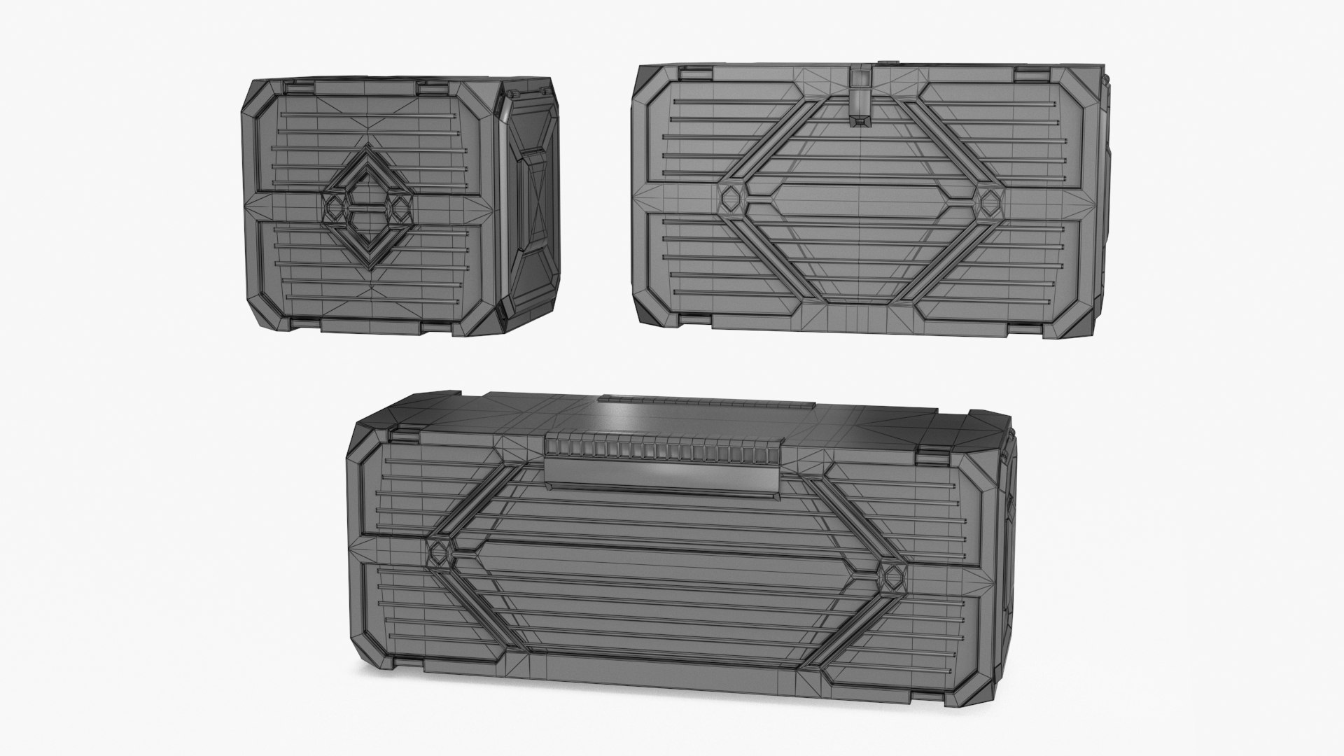 3D Sci-fi Container Set Of 3 V2 Model - TurboSquid 2112672