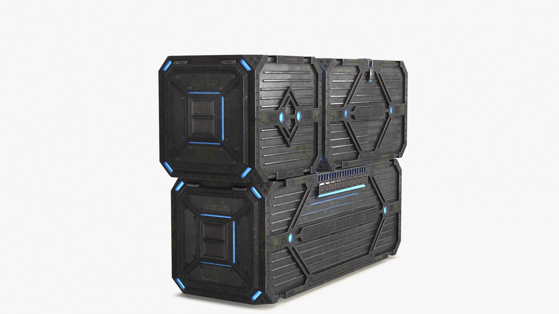 3D Sci-fi Container Set Of 3 V2 Model - TurboSquid 2112672