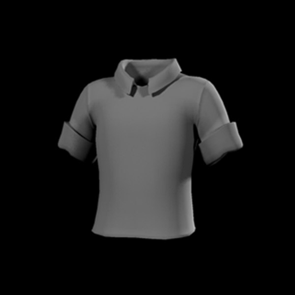 button shirt 3d obj