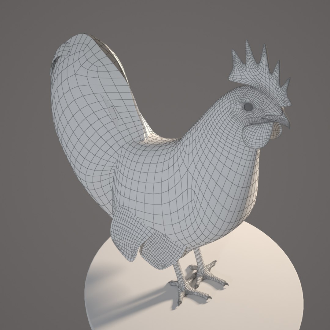 3d model rooster