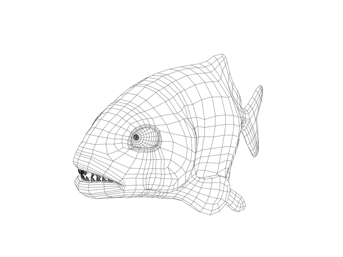 3D Piranha Cartoon Piranha Model With Binding Model - TurboSquid 1831172