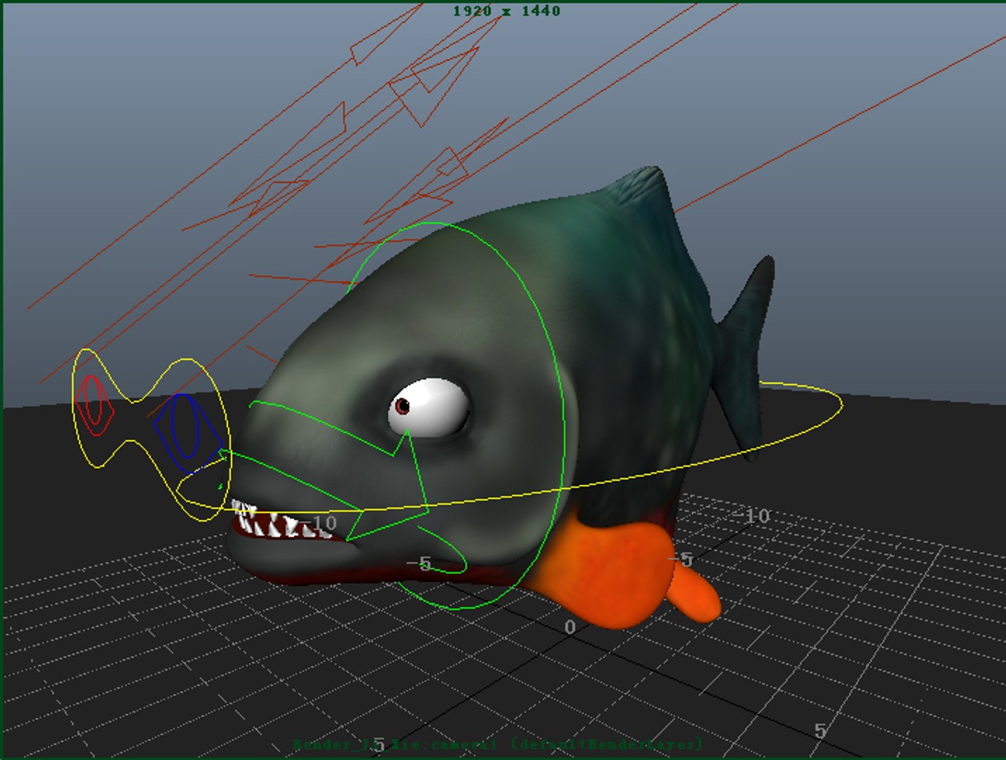3D Piranha Cartoon Piranha Model With Binding Model - TurboSquid 1831172
