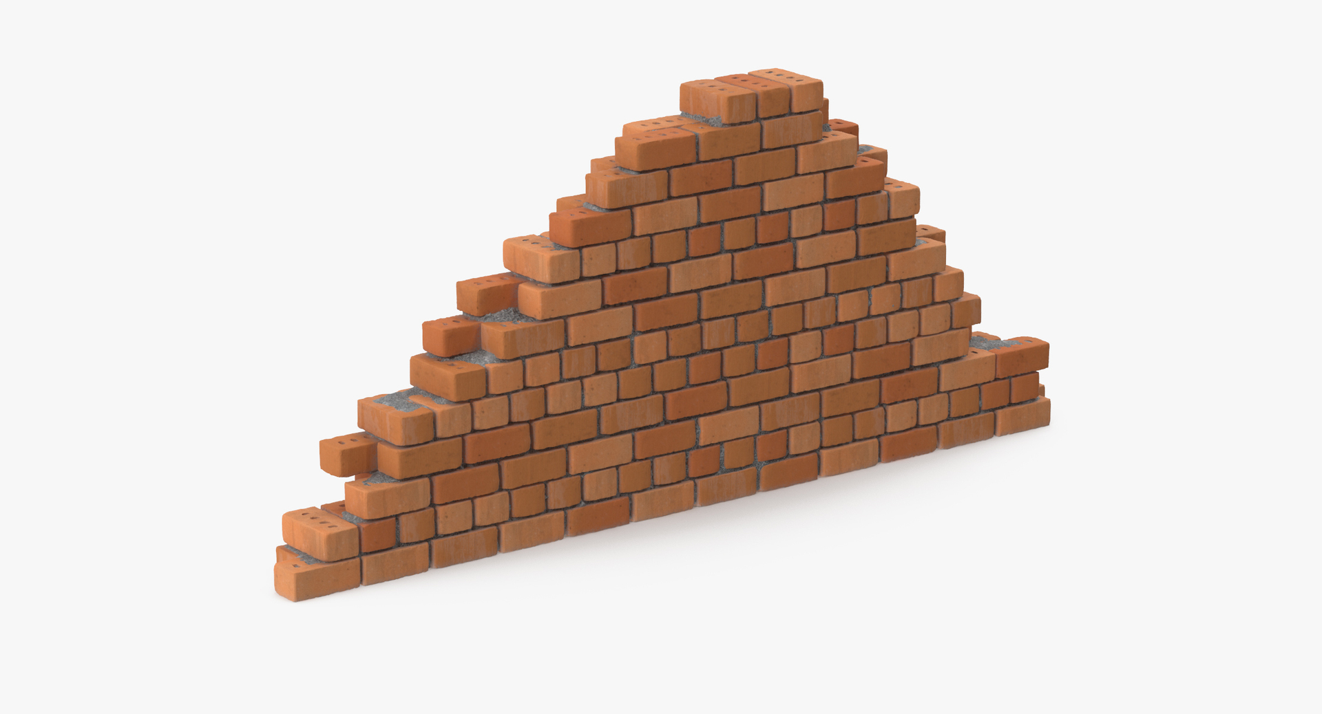 3 brick wall sections 3d c4d