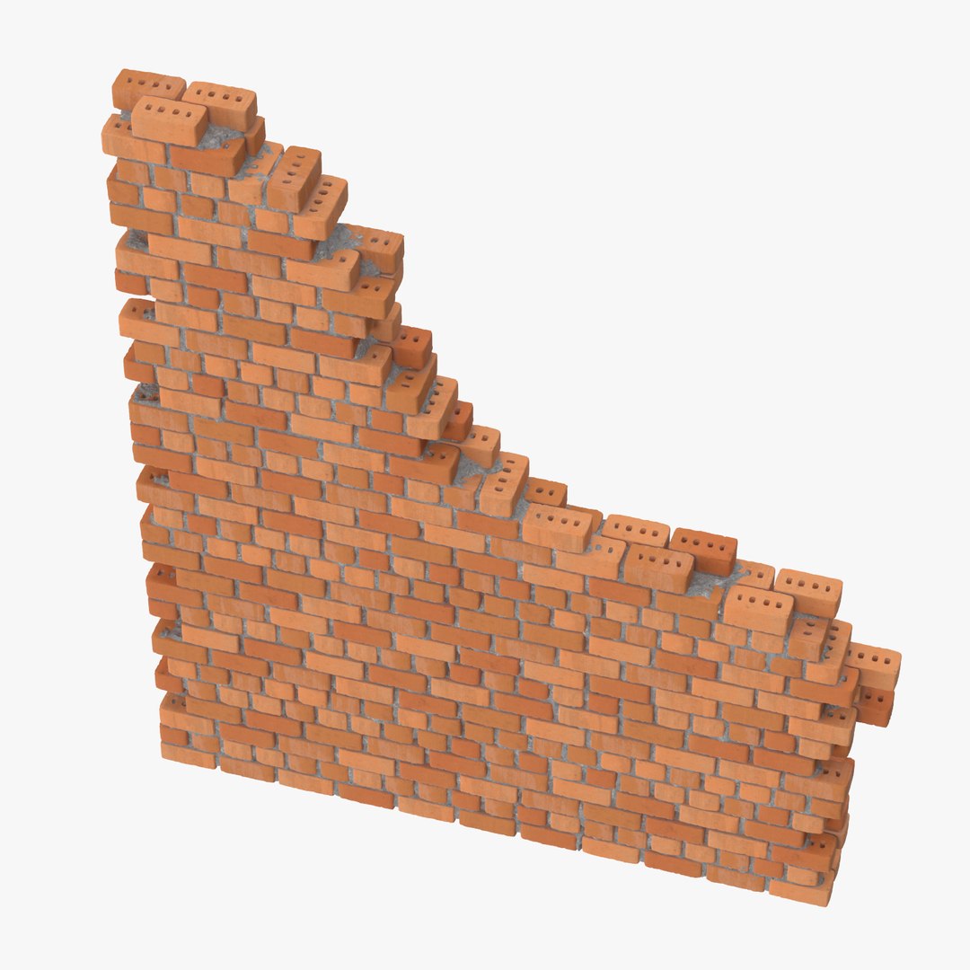3 brick wall sections 3d c4d
