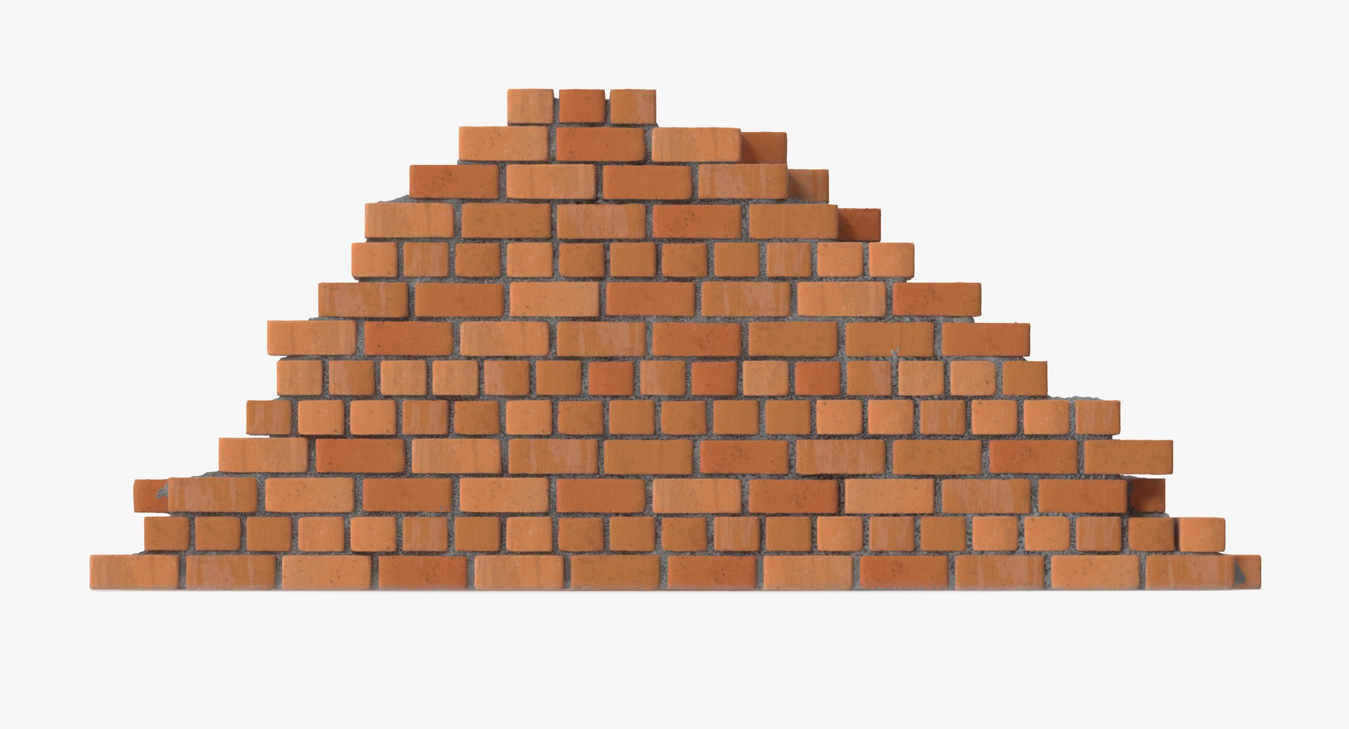 3 brick wall sections 3d c4d