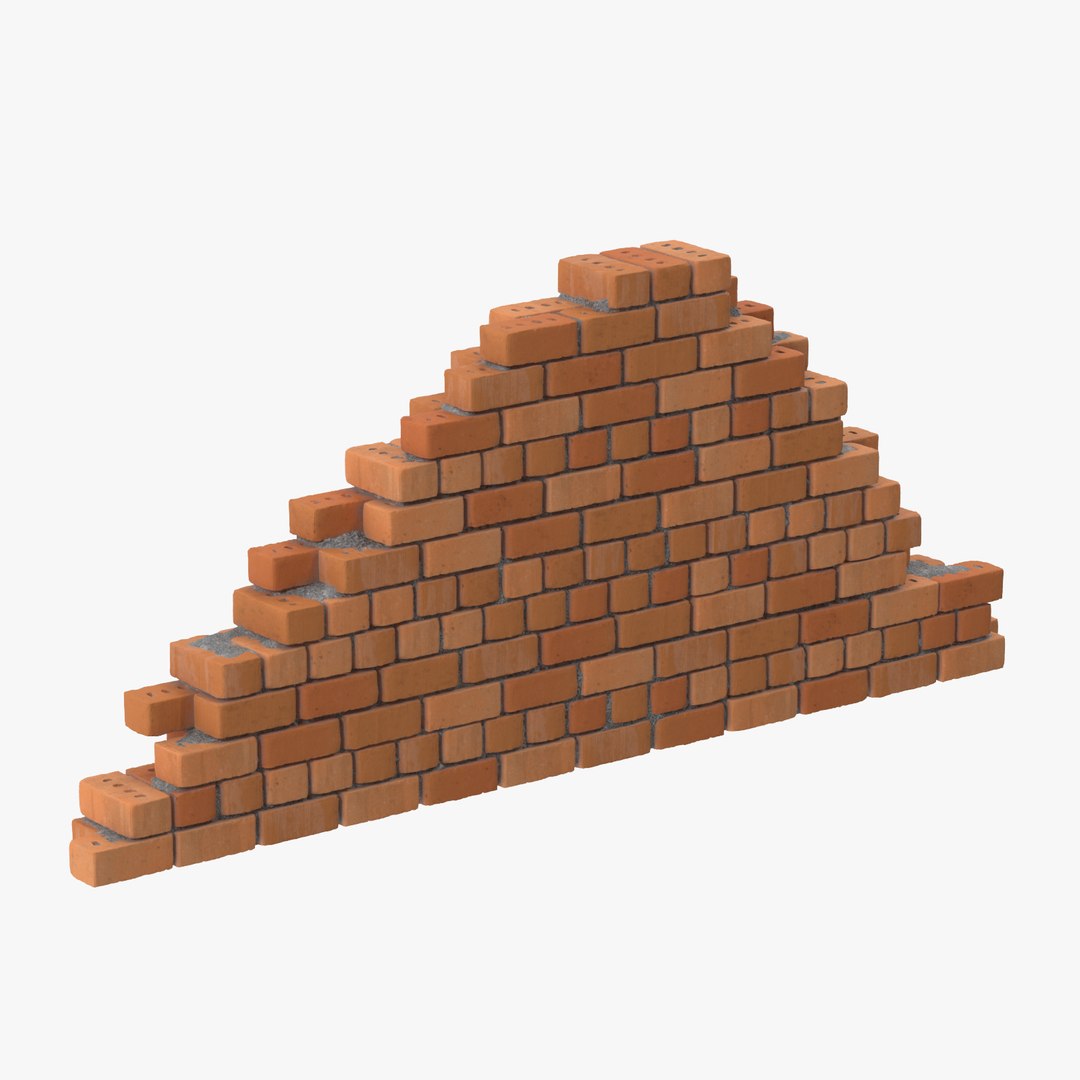 3 brick wall sections 3d c4d