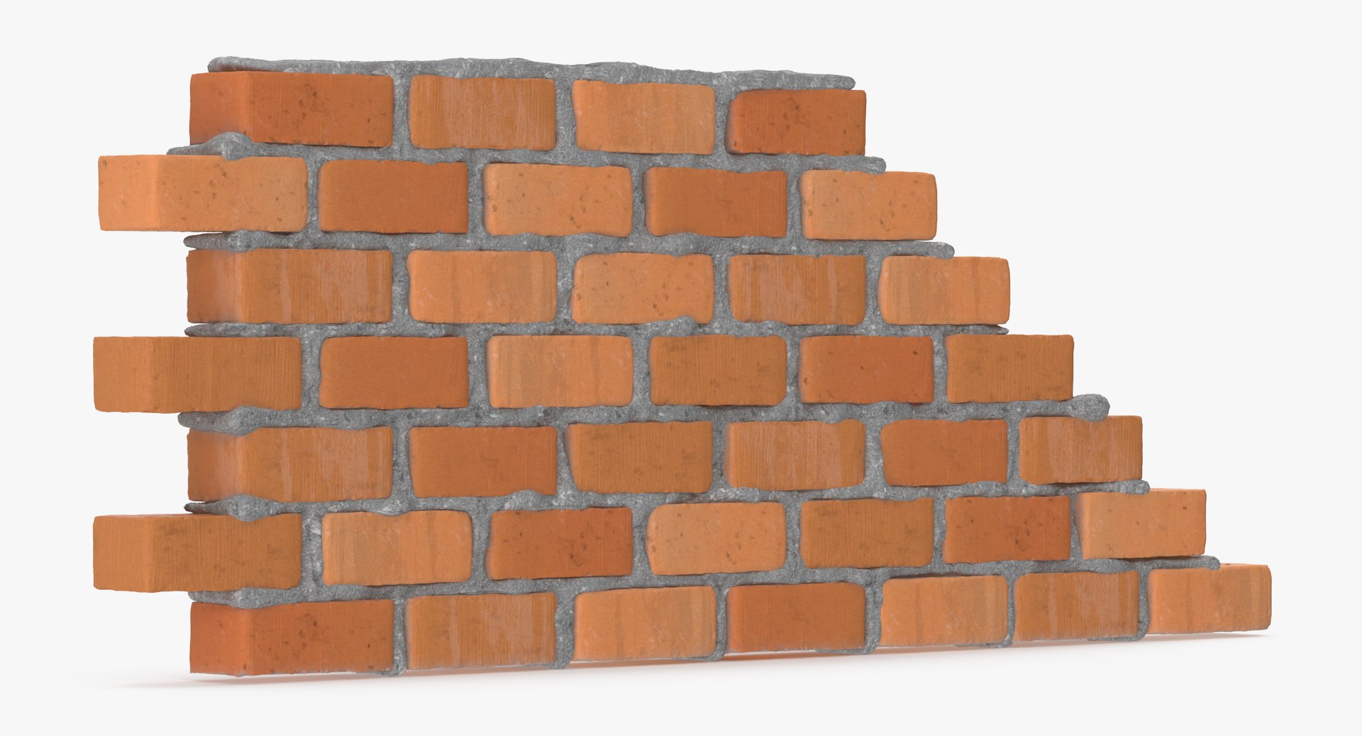 3 brick wall sections 3d c4d