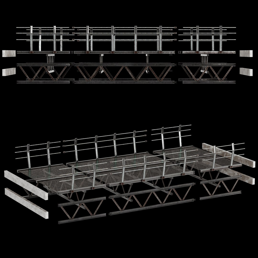 3D Modular Bridge Set - TurboSquid 2387311