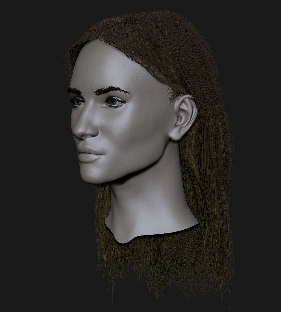 Cute Girl Head 3d Obj