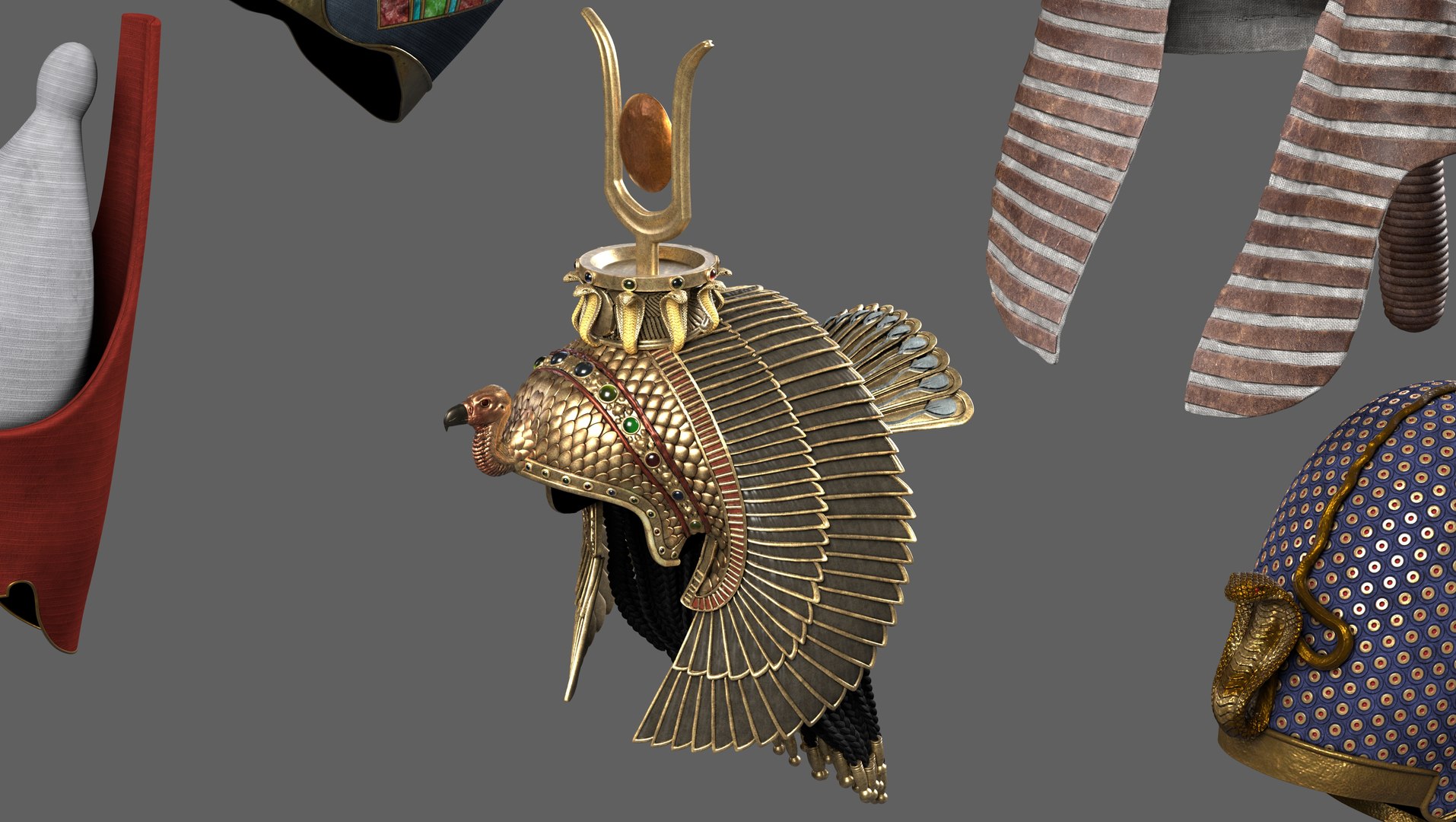 3D Royal Headdresses Of Ancient Egypt model - TurboSquid 1989696