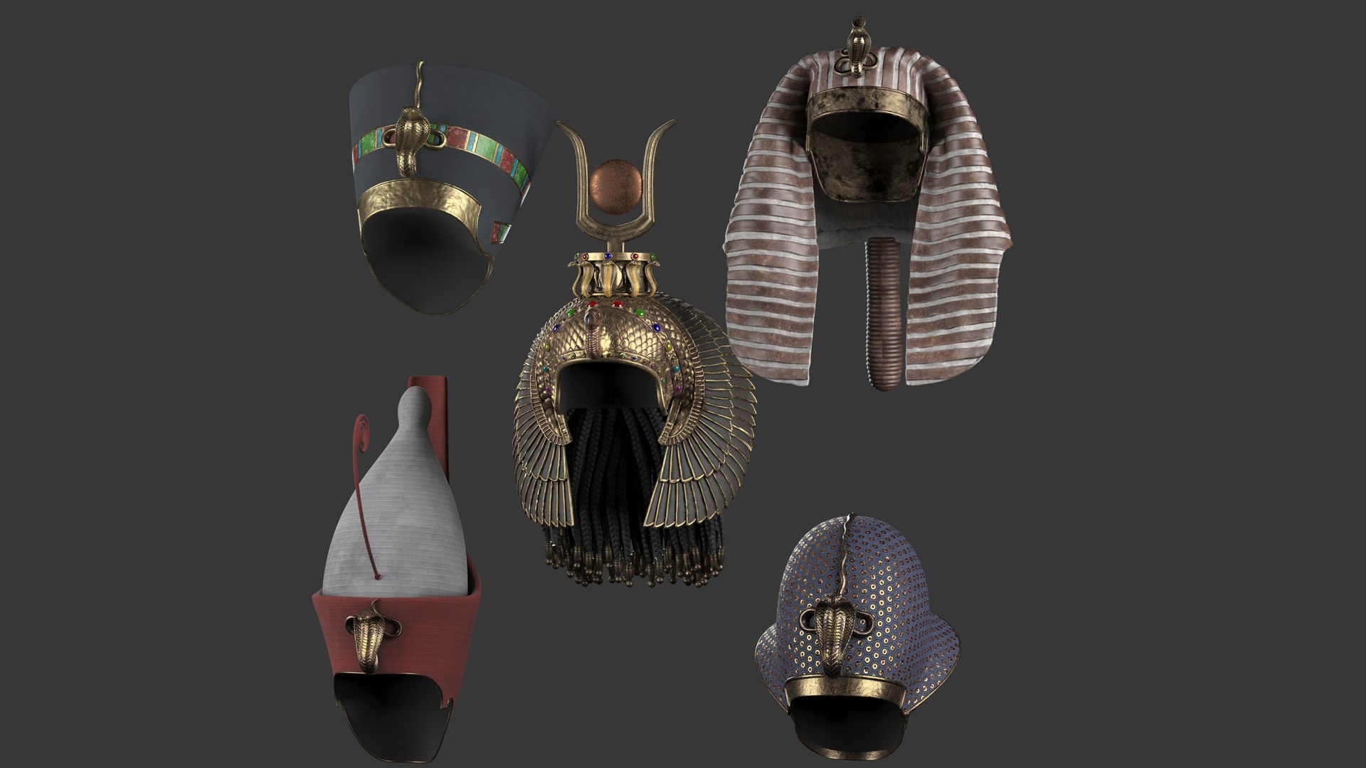 3D Royal Headdresses Of Ancient Egypt Model - TurboSquid 1989696