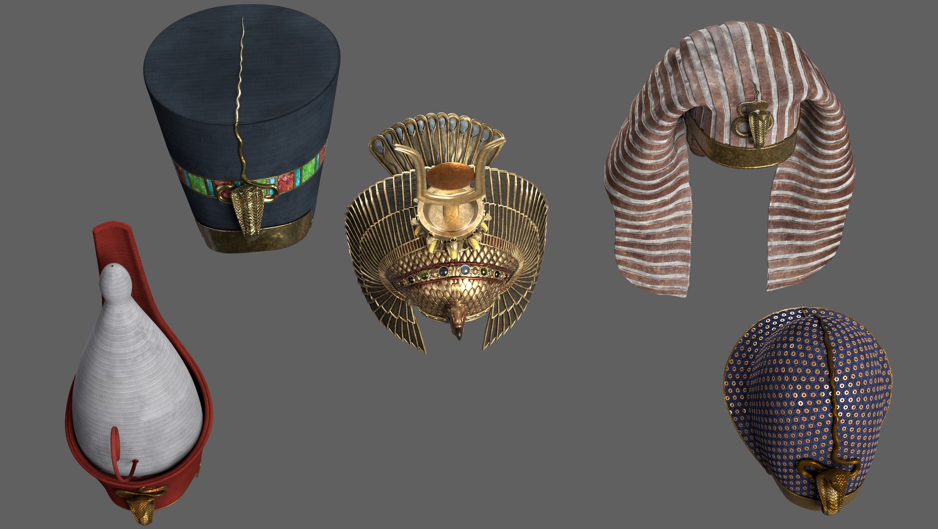 3D Royal Headdresses Of Ancient Egypt model - TurboSquid 1989696