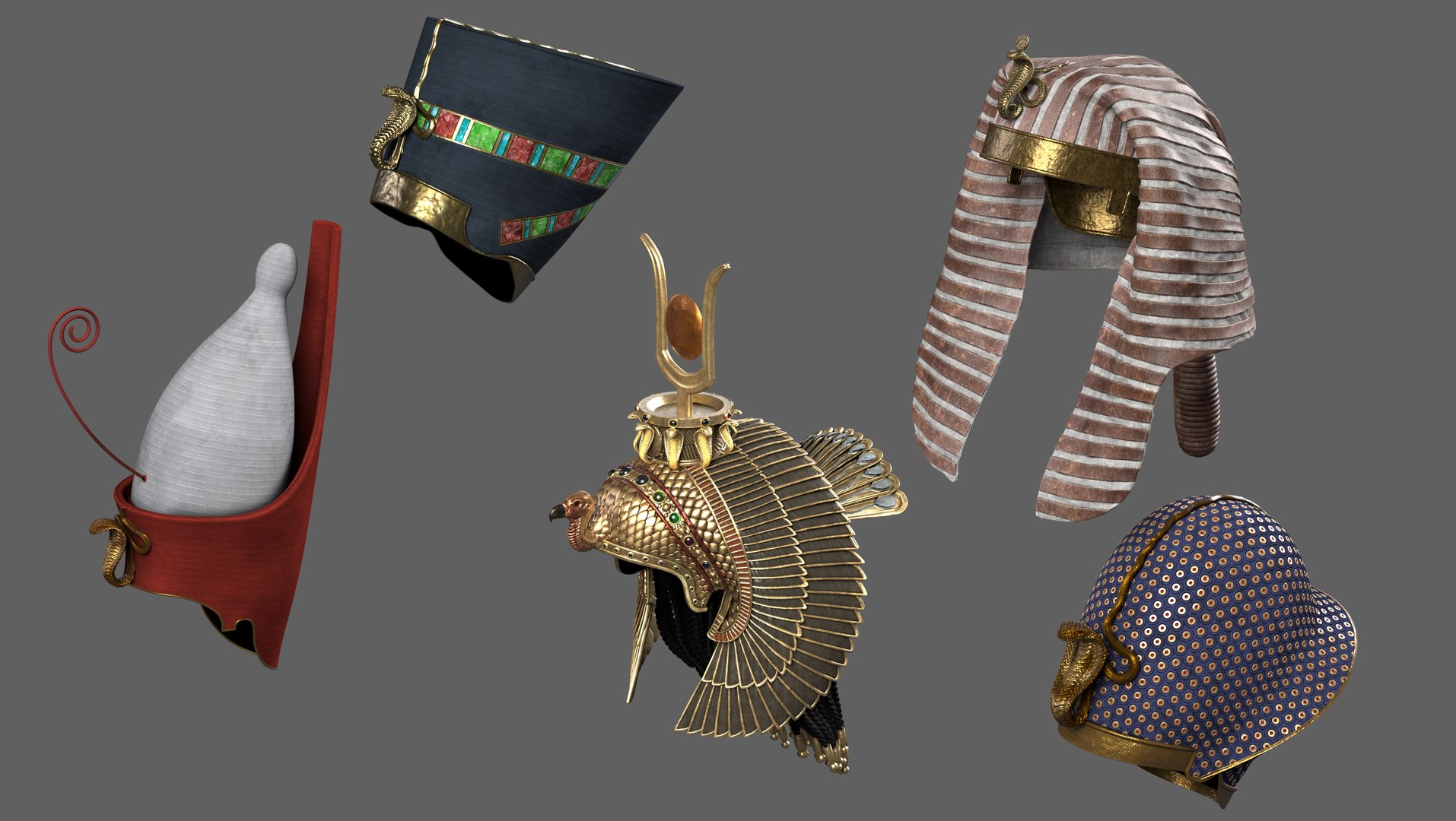 3D Royal Headdresses Of Ancient Egypt model - TurboSquid 1989696